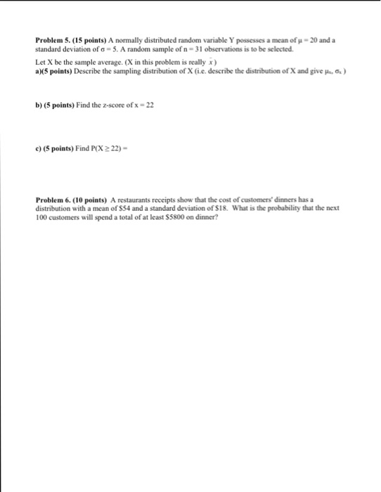 Solved A normally distributed random variable Y possesses a | Chegg.com