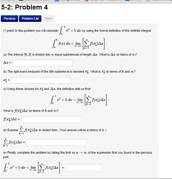 Solved 5-2: Problem 4 Previous Problem List Next (1 point) | Chegg.com