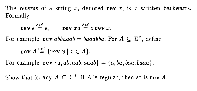 Solved The reverse of a string x, denoted rev x, is x | Chegg.com