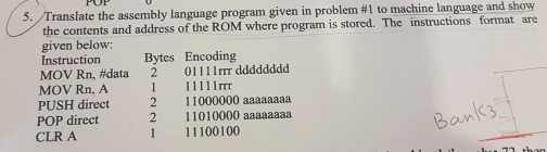 Solved 5. Translate the assembly language program given in | Chegg.com
