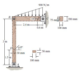Solved 9-66. The frame supports the triangular distributed | Chegg.com