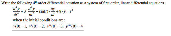 Solved Write the following 4th order differential equation | Chegg.com