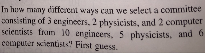 Solved In how many different ways can we select a committee | Chegg.com