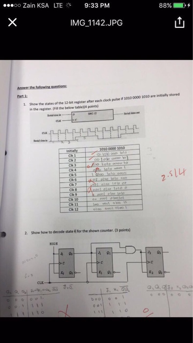 Solved Show the states of the 12-bit register after each | Chegg.com