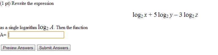 Solved (1 pt Rewrite the expression as a single logarithm | Chegg.com