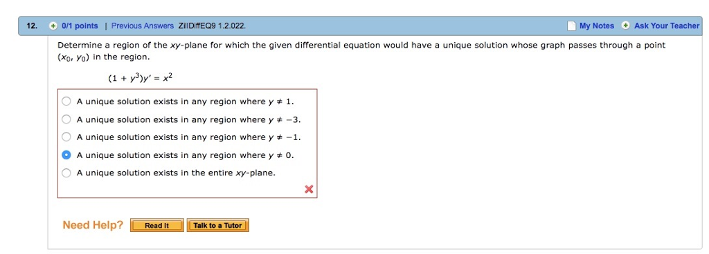 Solved 12. 0/1 points I Previous Answers ZillDiffEQ9 | Chegg.com Solved 12. 0/1 points I Previous Answers ZillDiffEQ9 | Chegg.com