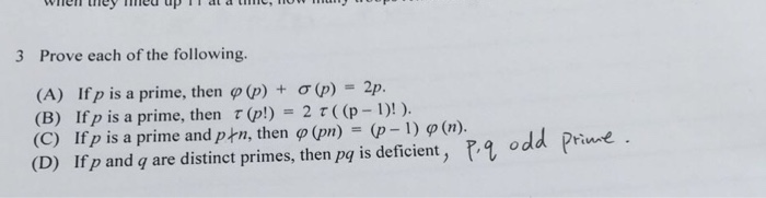 Solved Prove each of the following. If p is a prime, then | Chegg.com