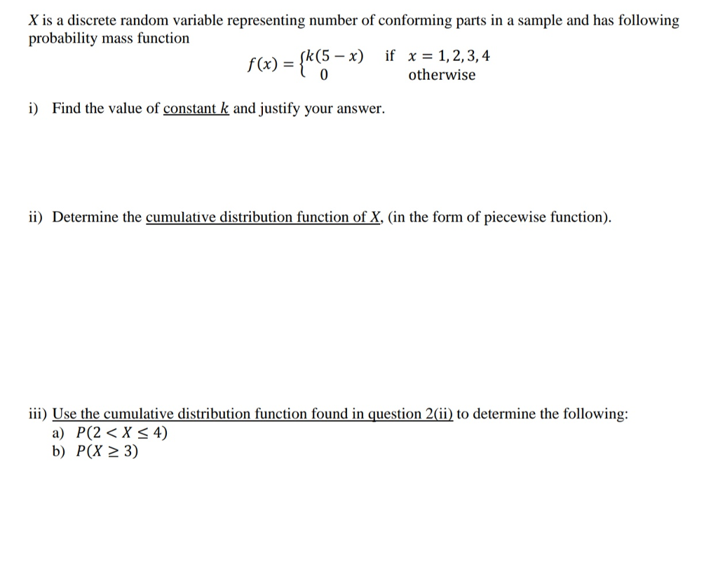 Solved X is a discrete random variable representing number | Chegg.com