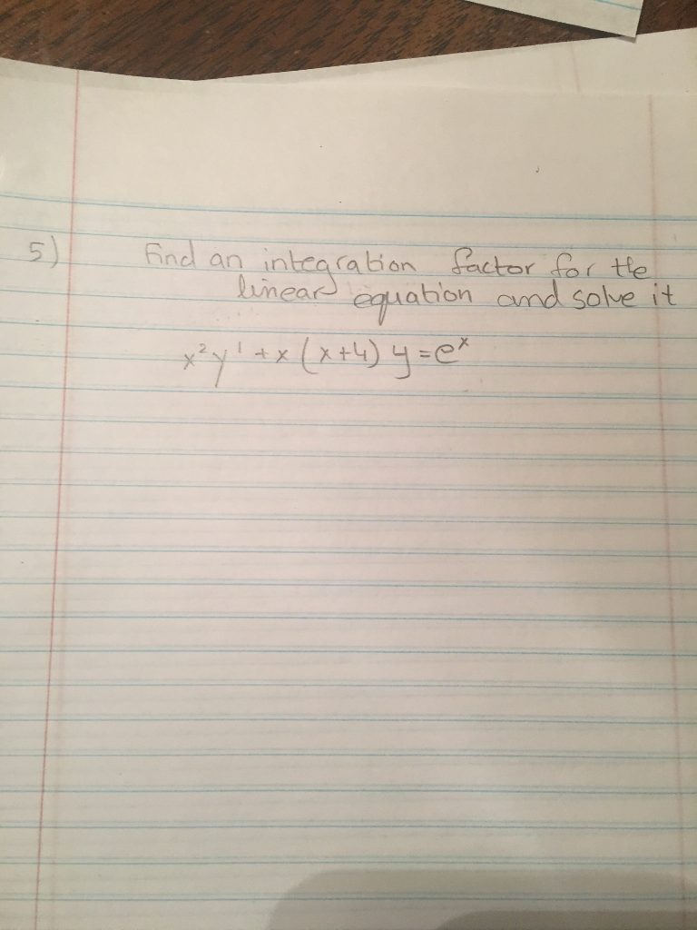 Solved Find an integration factor for the linear equation | Chegg.com