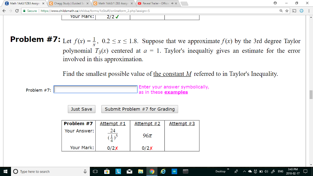 Solved Math 1AA3/1 ZB3 Assign 、G chegg Study | Guided s x e | Chegg.com