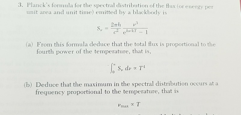 Solved Planck's formula for the spectral distribution of the | Chegg.com