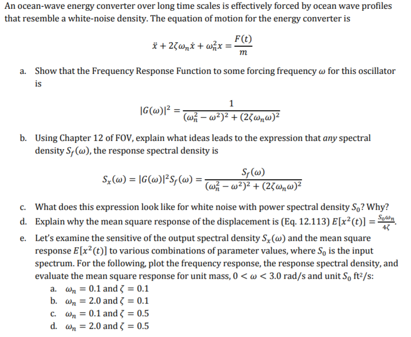 Solved An ocean-wave energy converter over long time scales | Chegg.com