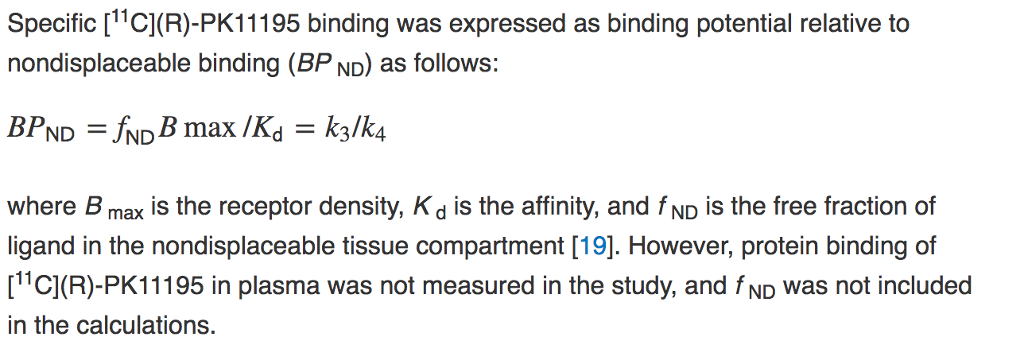 Solved Specific [^11C](R)-PK11195 binding was expressed as | Chegg.com