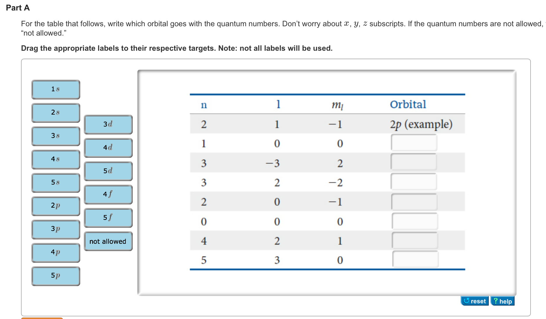Solved Part A For the table that follows, write which | Chegg.com