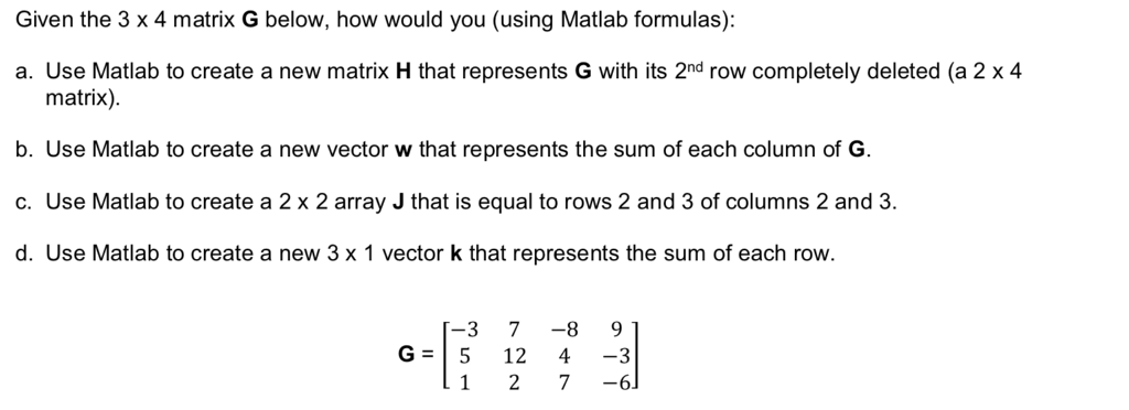 Solved Basic Matlab Coding Questions. Please show | Chegg.com