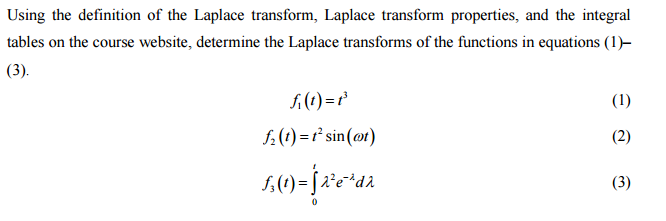 Solved Using the definition of the Laplace transform, | Chegg.com
