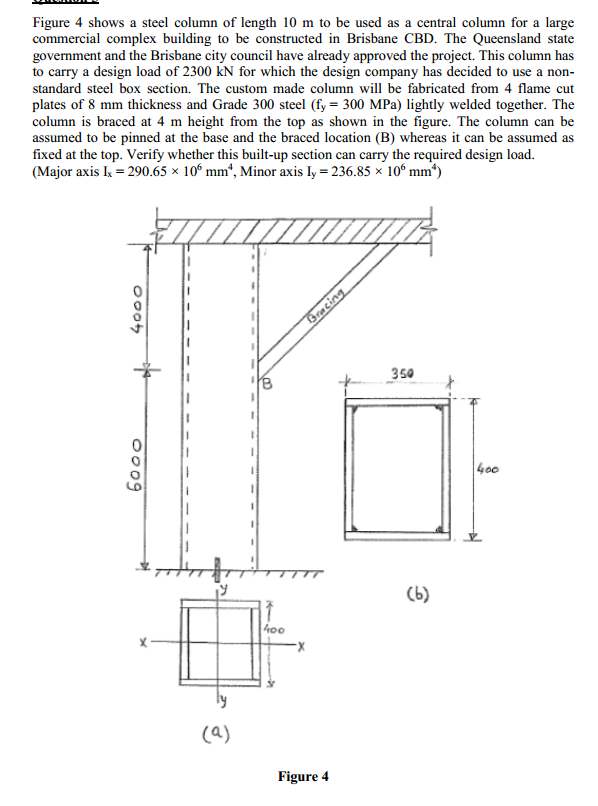 Solved Figure 4 shows a steel column of length 10 m to be | Chegg.com