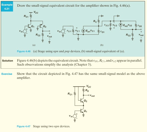 Solved Example 4.21 Draw the small-signal equivalent circuit | Chegg.com