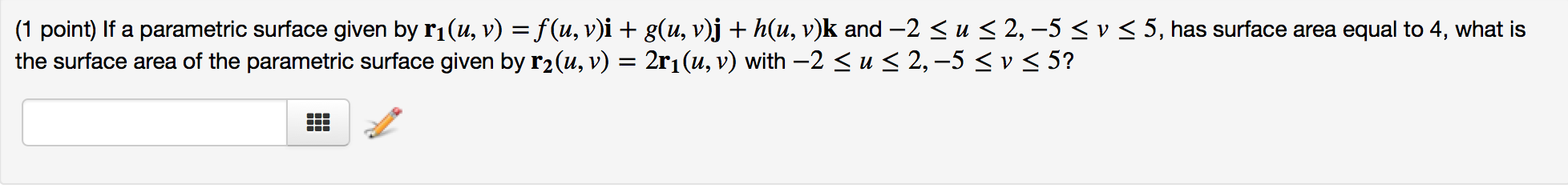 Solved If a parametric surface given by r_1(u, v) = f(u, v)i | Chegg.com