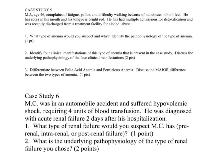 Solved M.J., age 46, complains of fatigue, pallor, and | Chegg.com