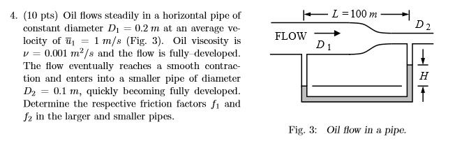 Solved Oil flows steadily in a horizontal pipe of constant | Chegg.com