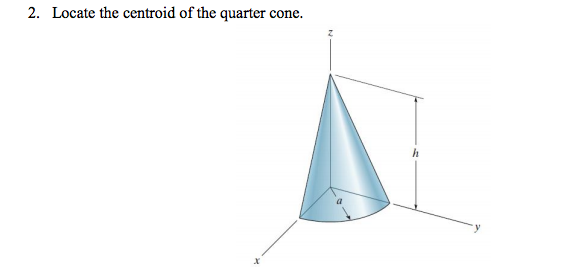 Solved Locate the centroid of the quarter cone. | Chegg.com