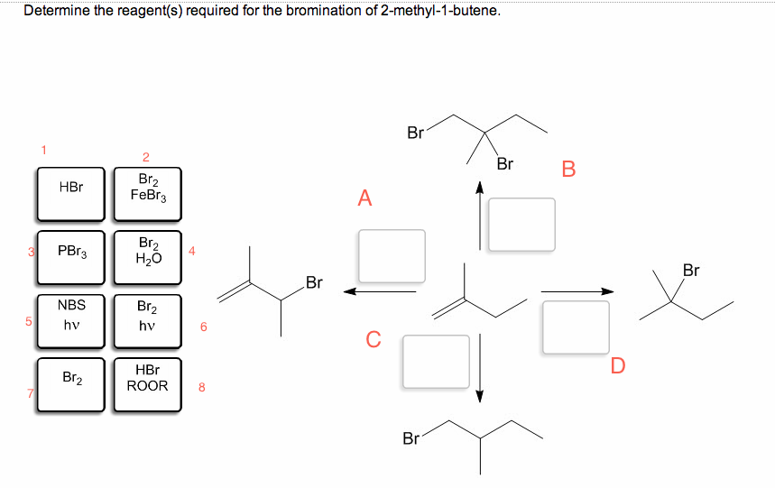 Solved Determine the reagent(s) required for the bromination | Chegg.com