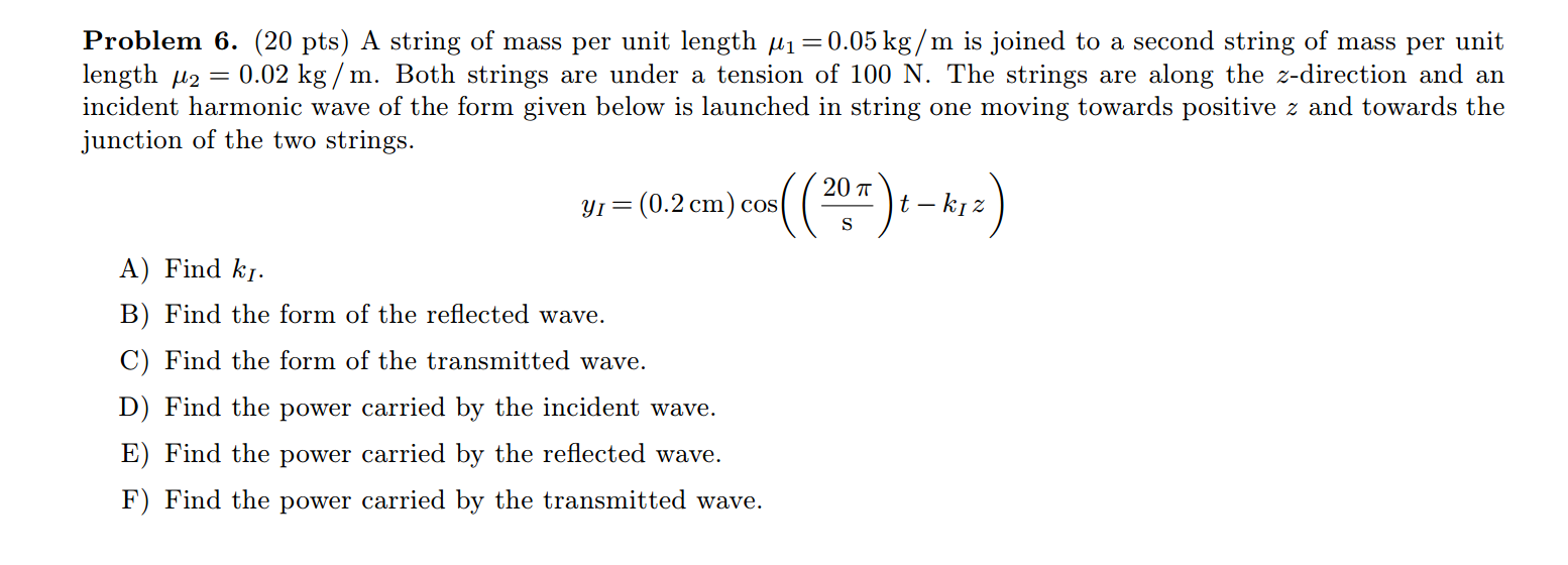 Solved A string of mass per unit length mu 1 = 0.05kg/m is | Chegg.com