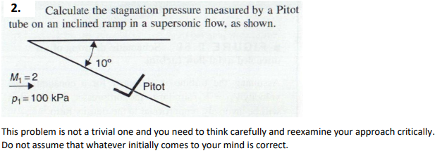 Solved 2.Calculate the stagnation pressure measured by a | Chegg.com