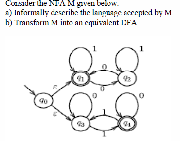 Solved Consider the NFA M given below: a) Informally | Chegg.com