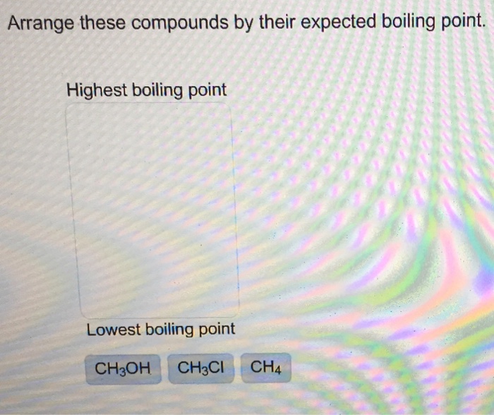 Solved Arrange these compounds by their expected boiling | Chegg.com