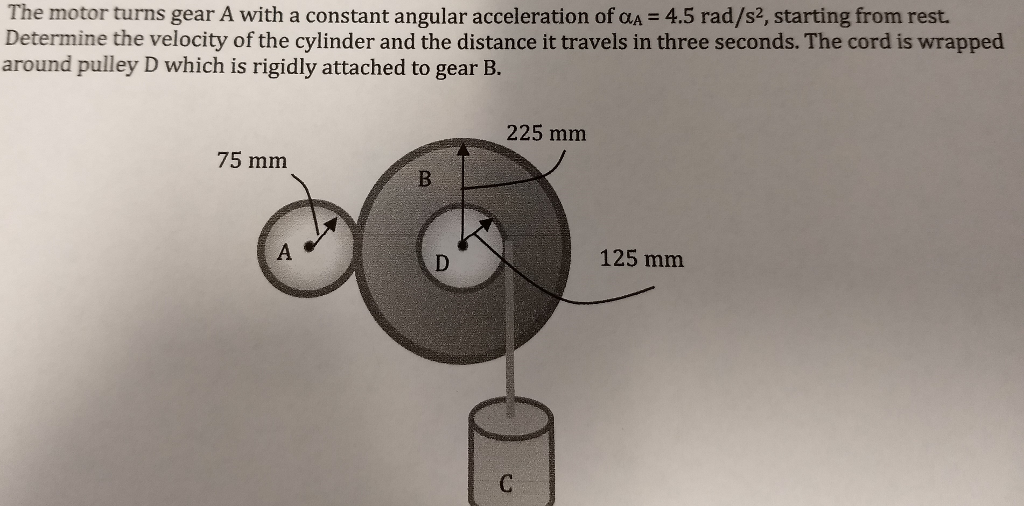Solved The motor turns gear A with a constant angular | Chegg.com