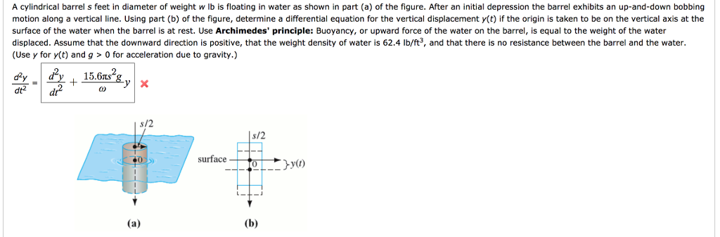 Solved A cylindrical barrel s feet in diameter of weight w | Chegg.com
