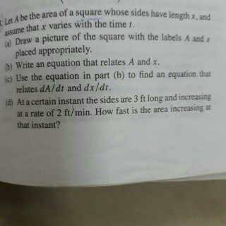 Solved Let A be the area of a square whose sides have length | Chegg.com