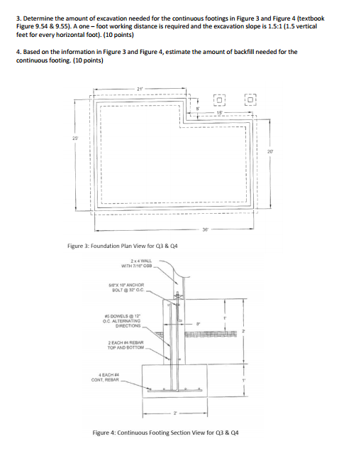 Solved 3. Determine the amount of excavation needed for the | Chegg.com