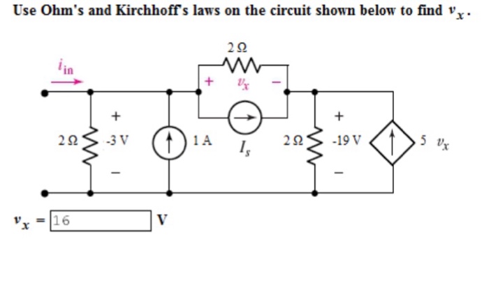 Solved Use Ohm's and Kirchhoffs laws on the circuit shown | Chegg.com