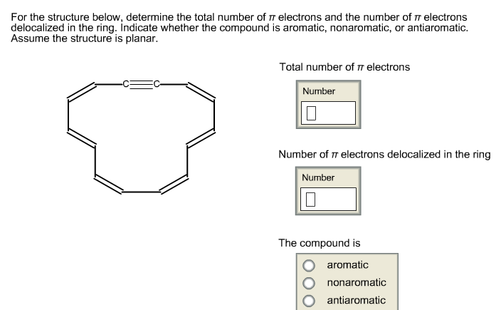 Solved For the structure below, determine the total number | Chegg.com
