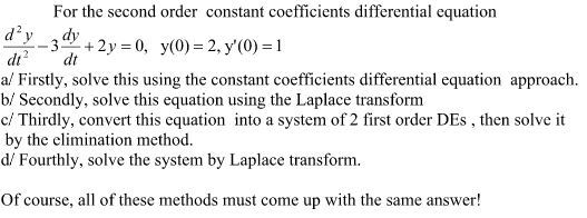 Solved For the second order constant coefficients | Chegg.com