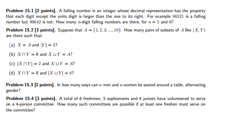 Solved A falling number is an integer whose decimal | Chegg.com