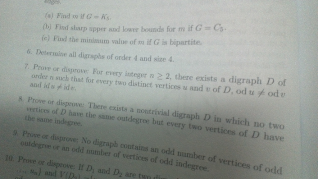Solved Determine all diagraphs of order 4 and size 4. Prove | Chegg.com