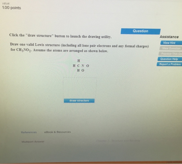 Solved Draw one valid Lewis structure (including ail lone | Chegg.com