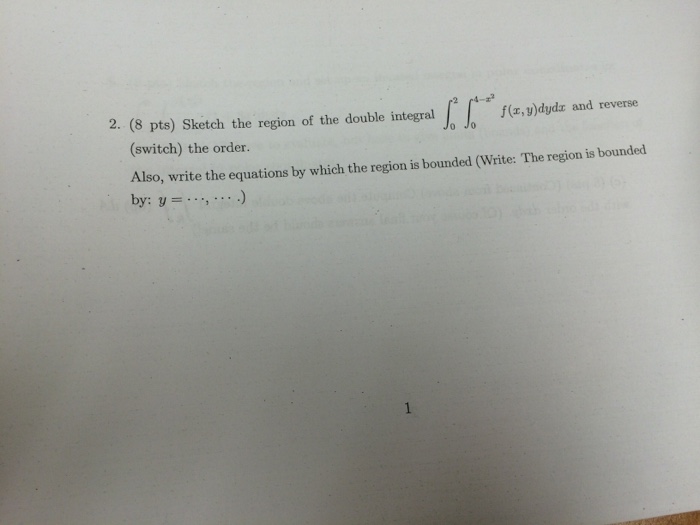 Solved Sketch the region of the double integral integral^2_0 | Chegg.com