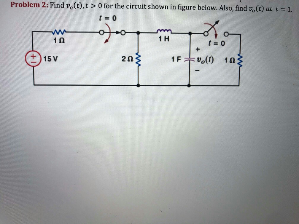 Solved Problem 2: Find vo(t),t > o for the circuit shown in | Chegg.com