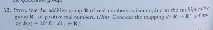 Solved Prove that the additive group R of real numbers is | Chegg.com