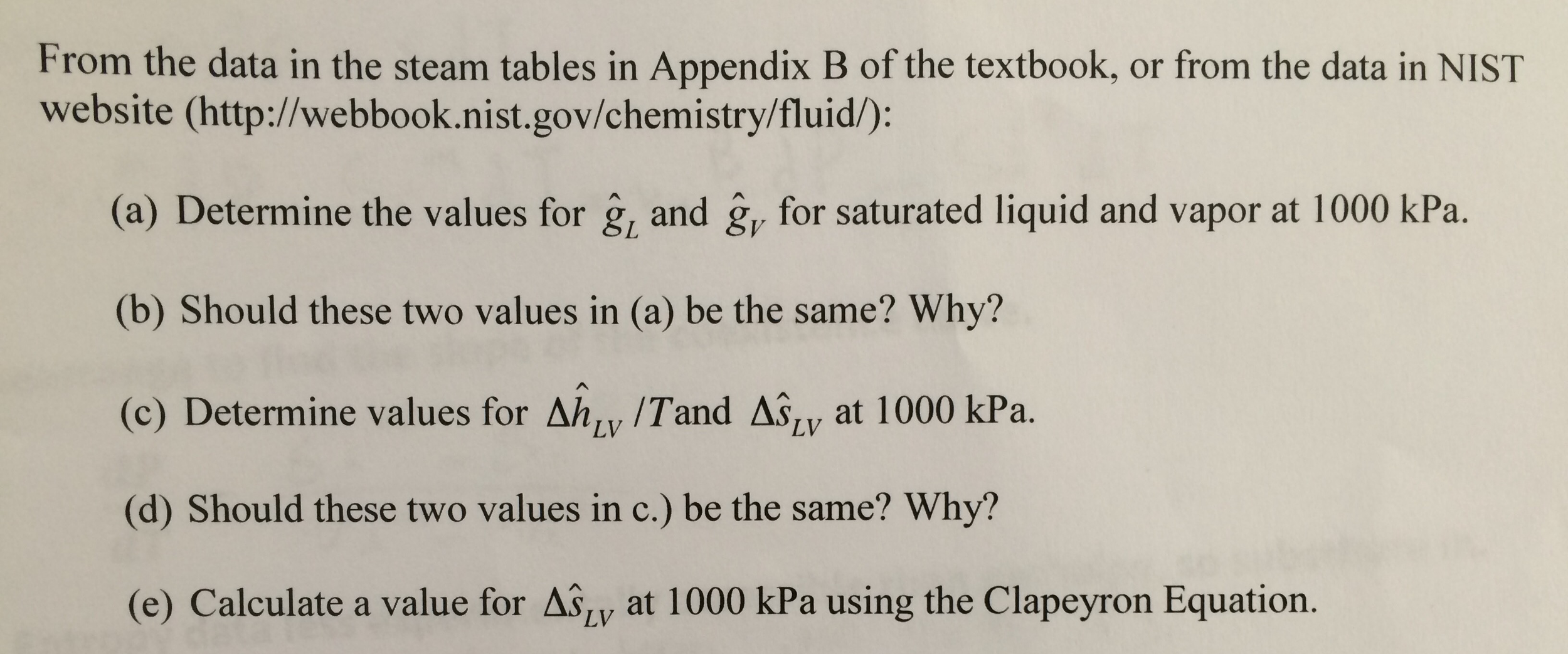 From the data in the steam tables in Appendix B of | Chegg.com
