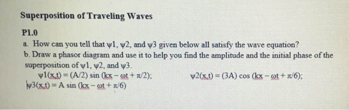 Solved Superposition of Traveling Waves How can you tell | Chegg.com