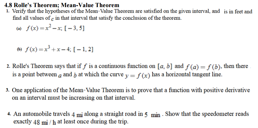 Solved 1. Verify that the hypotheses of the Mean-Value | Chegg.com