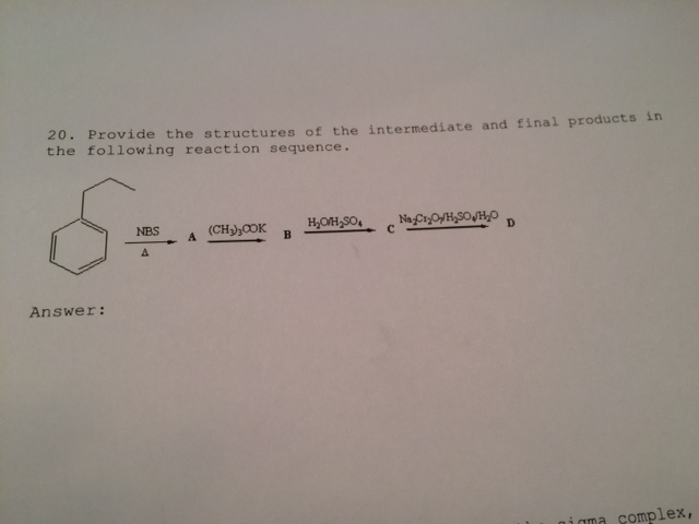 Solved Provide the structure of the intermediate and final | Chegg.com
