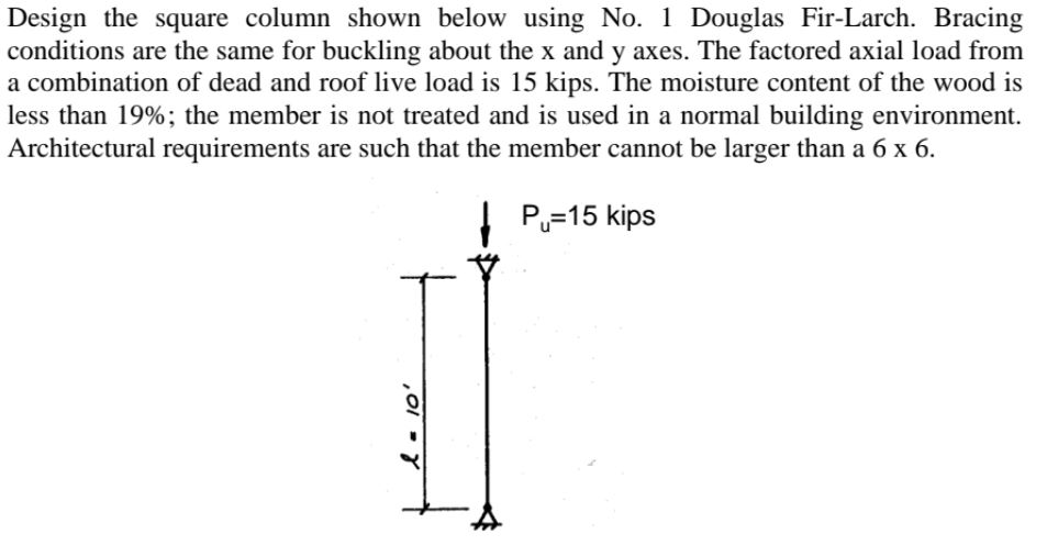 Solved Design the square column shown below using No. 1 | Chegg.com