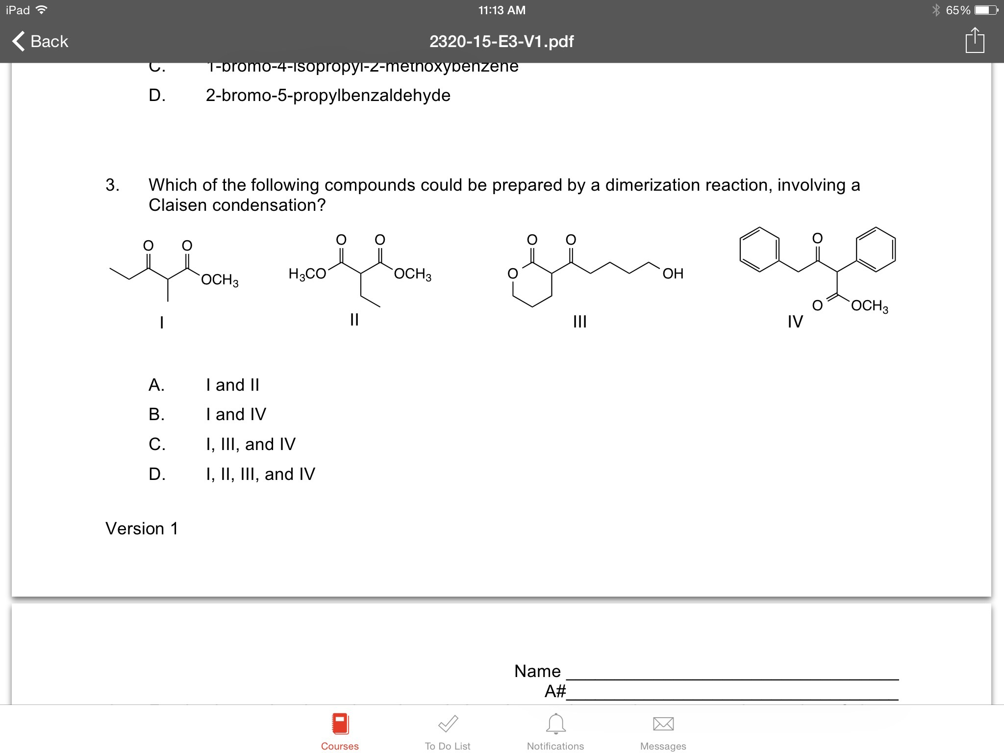Solved Which of the following compounds could be prepared by | Chegg.com